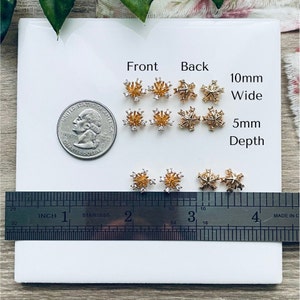 Gold Flower Pollen Center Stamens Cubic Zirconia, Floral Craft Supplies ...