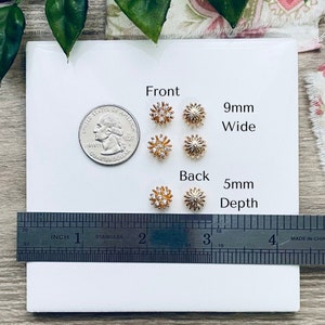 Gold Flower Pollen Center Stamens Cubic Zirconia, Floral Craft Supplies ...