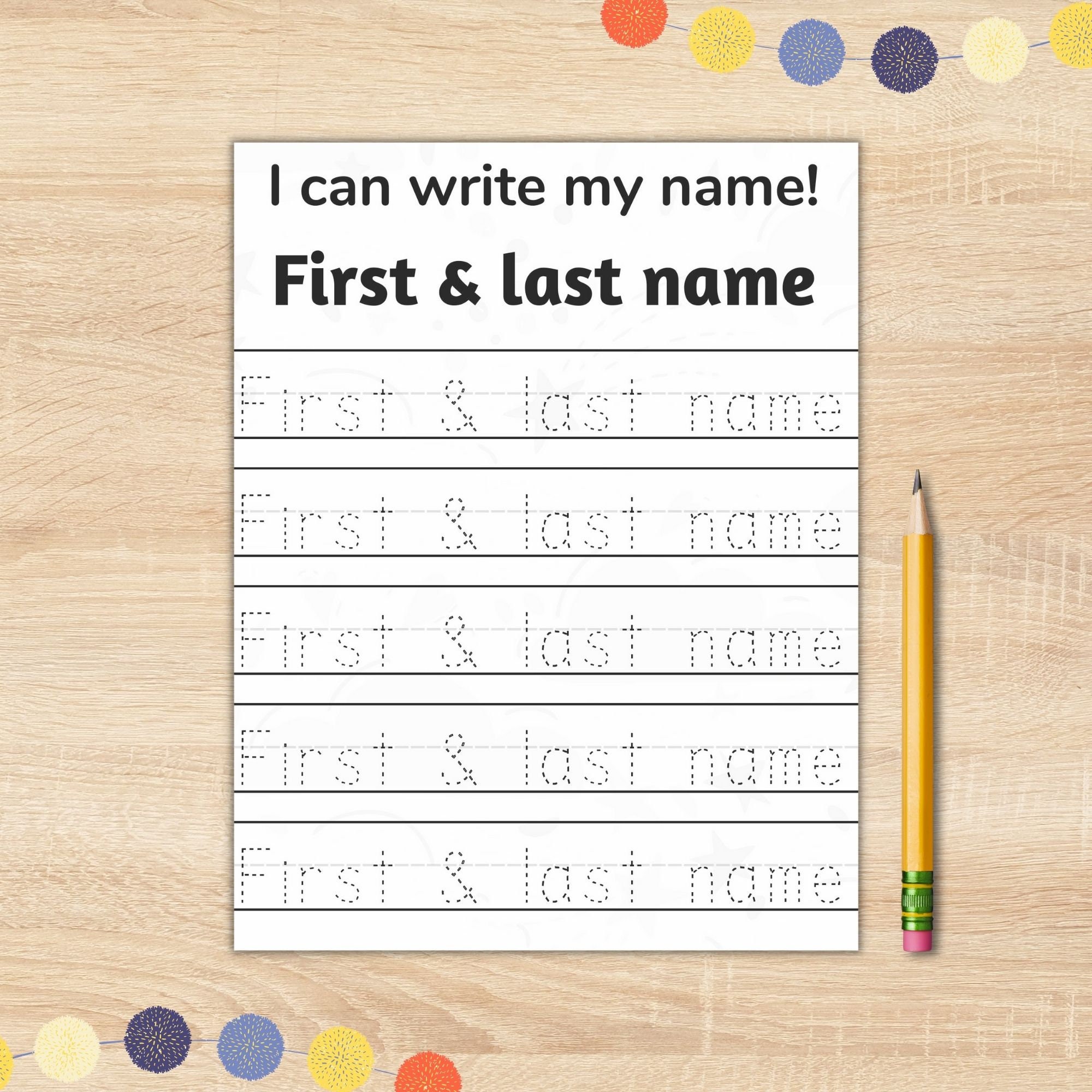 Personalize Name Tracing Template - Etsy