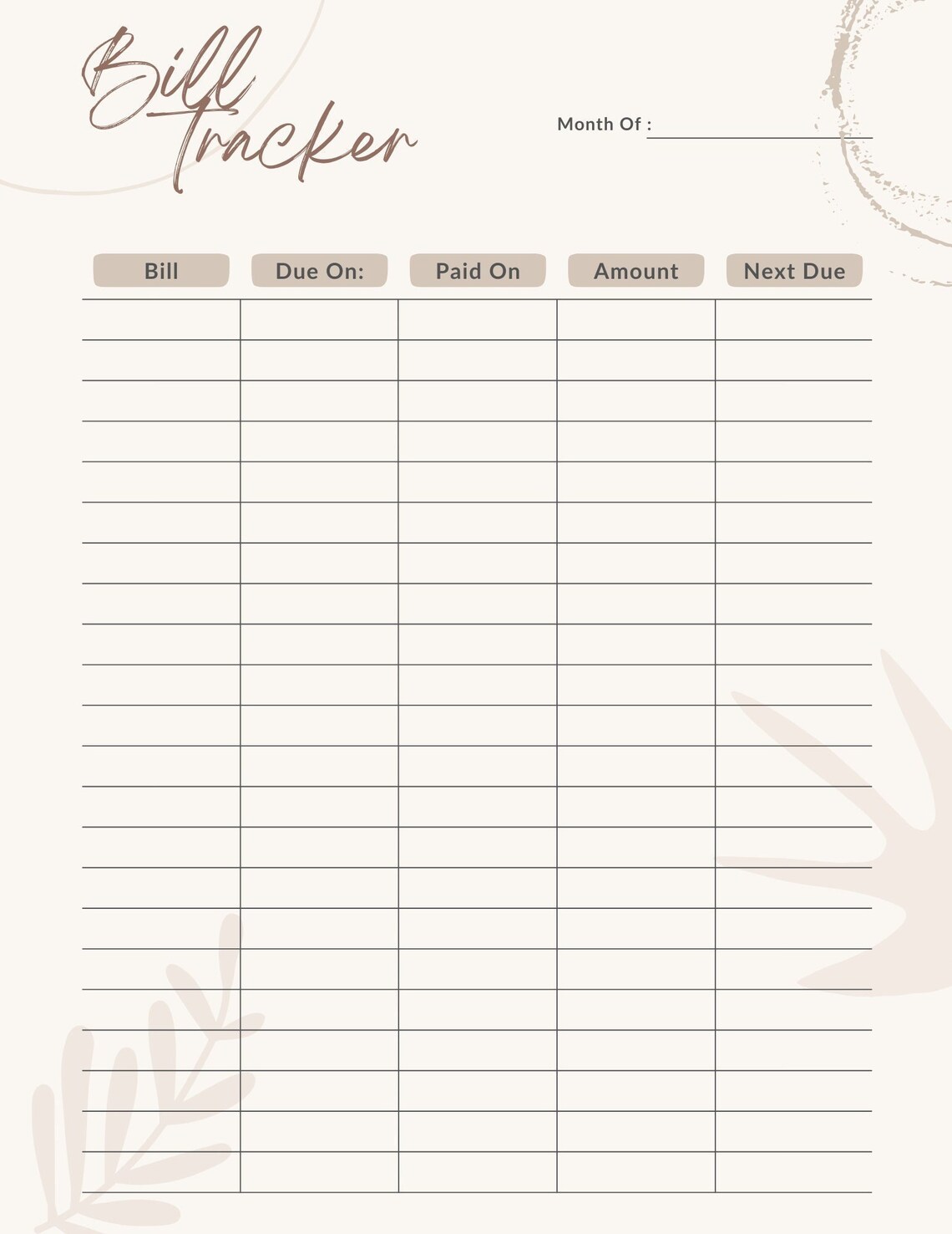 Bill Tracker I Digital Bill Tracker I Bill Organizer L Monthly Payment ...