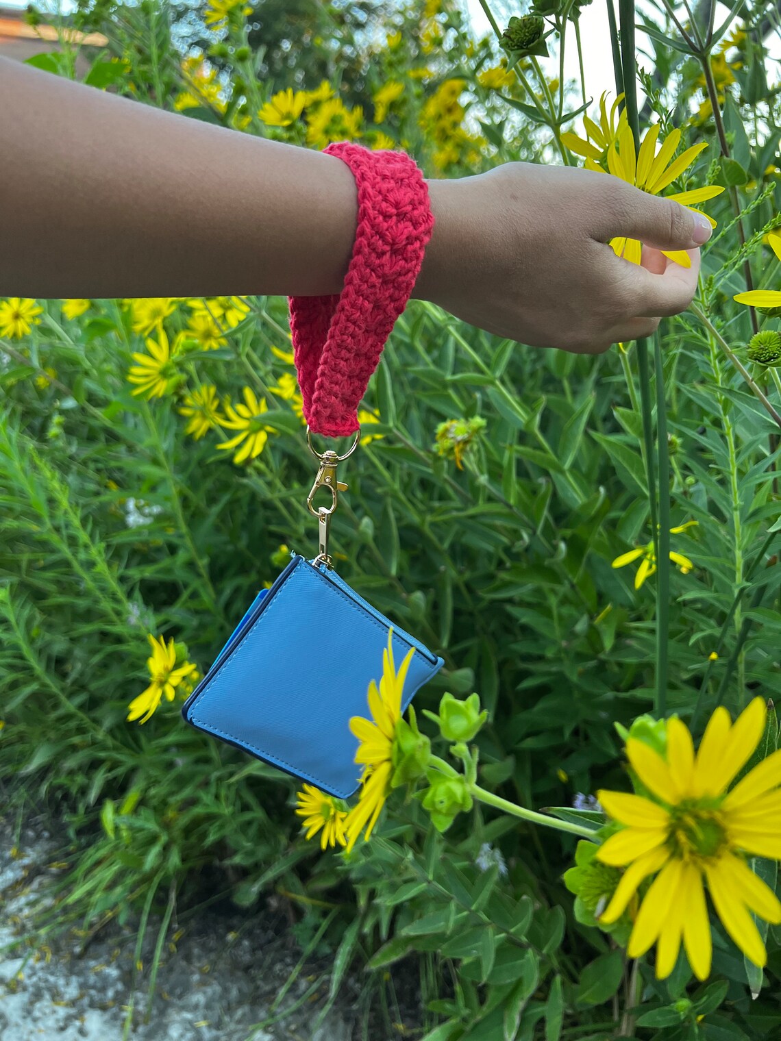 Handmade Crochet Wristlet Keychain + Key Fob - Etsy