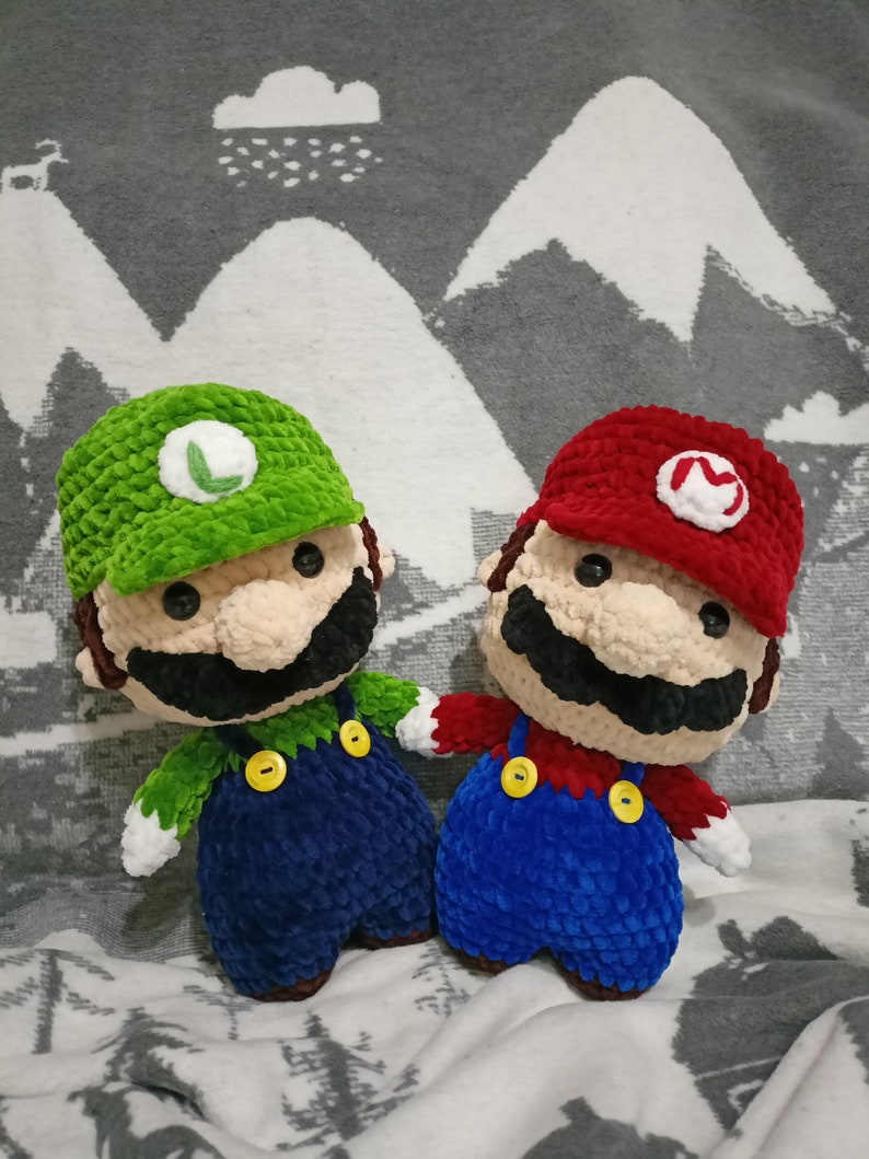 Mario and Luigi Handmade Amigurumi Crochet Toys-dolls Mario Bros Super ...