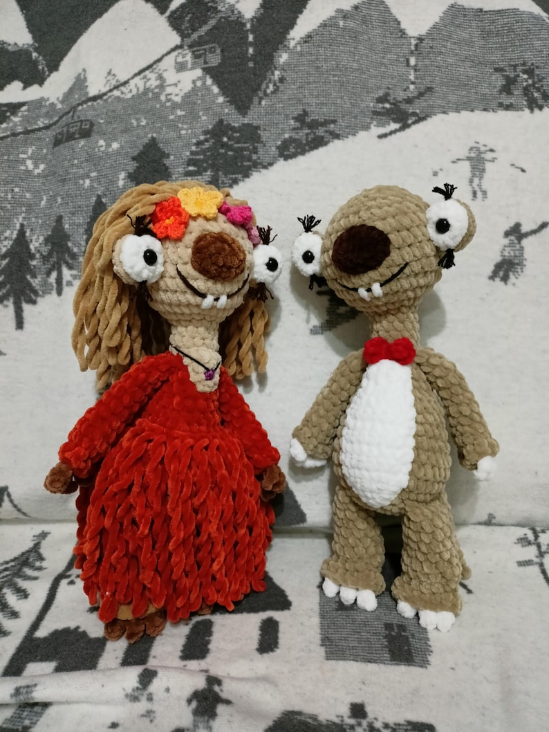 Sid and Brooke Ice Age Amigurumi Plushie, Crochet Toys - Etsy