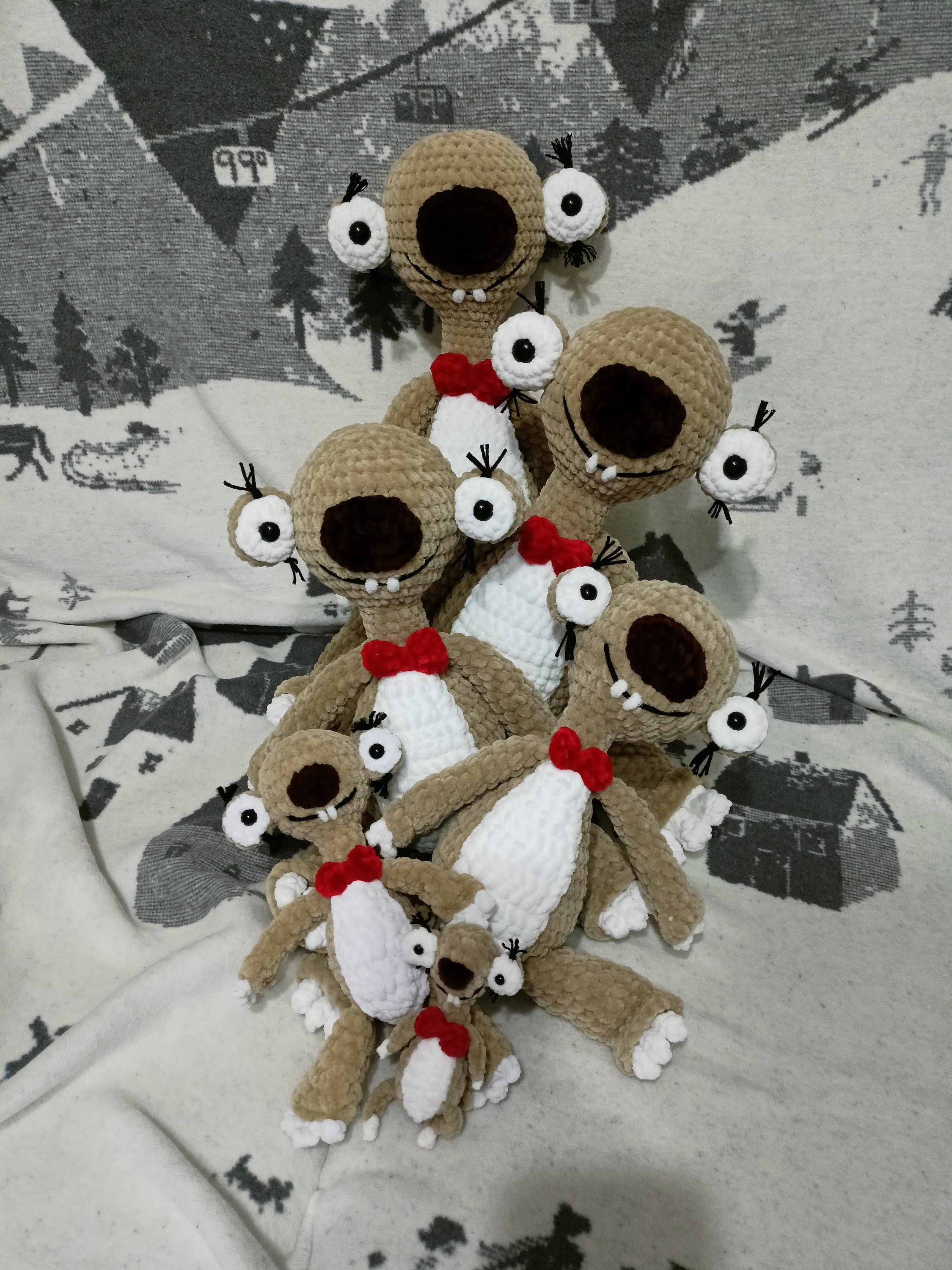 Plush Sid Toy Family, Sid From Ice Age, Amigurumi Plushie Crochet Toys ...