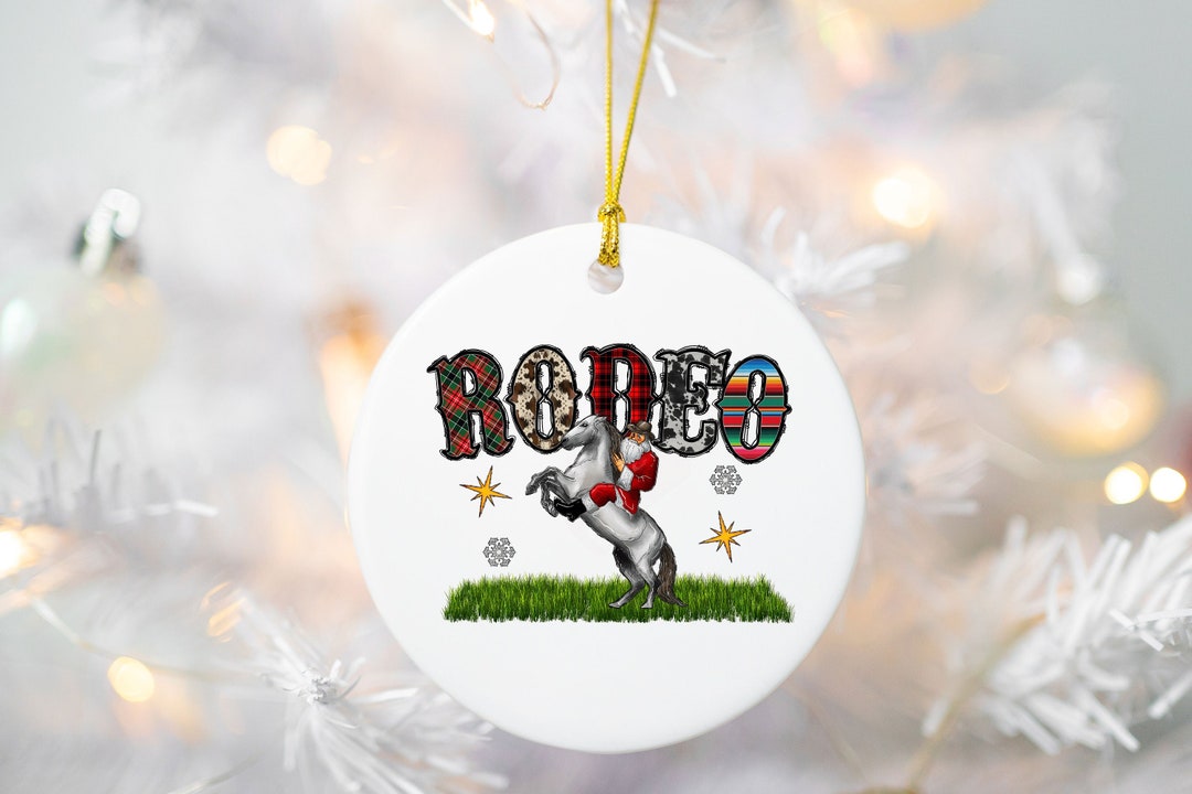 Cowboy Santa With Horses Rodeo Ornament, Rodeo Santa Ornament, Cowboy ...
