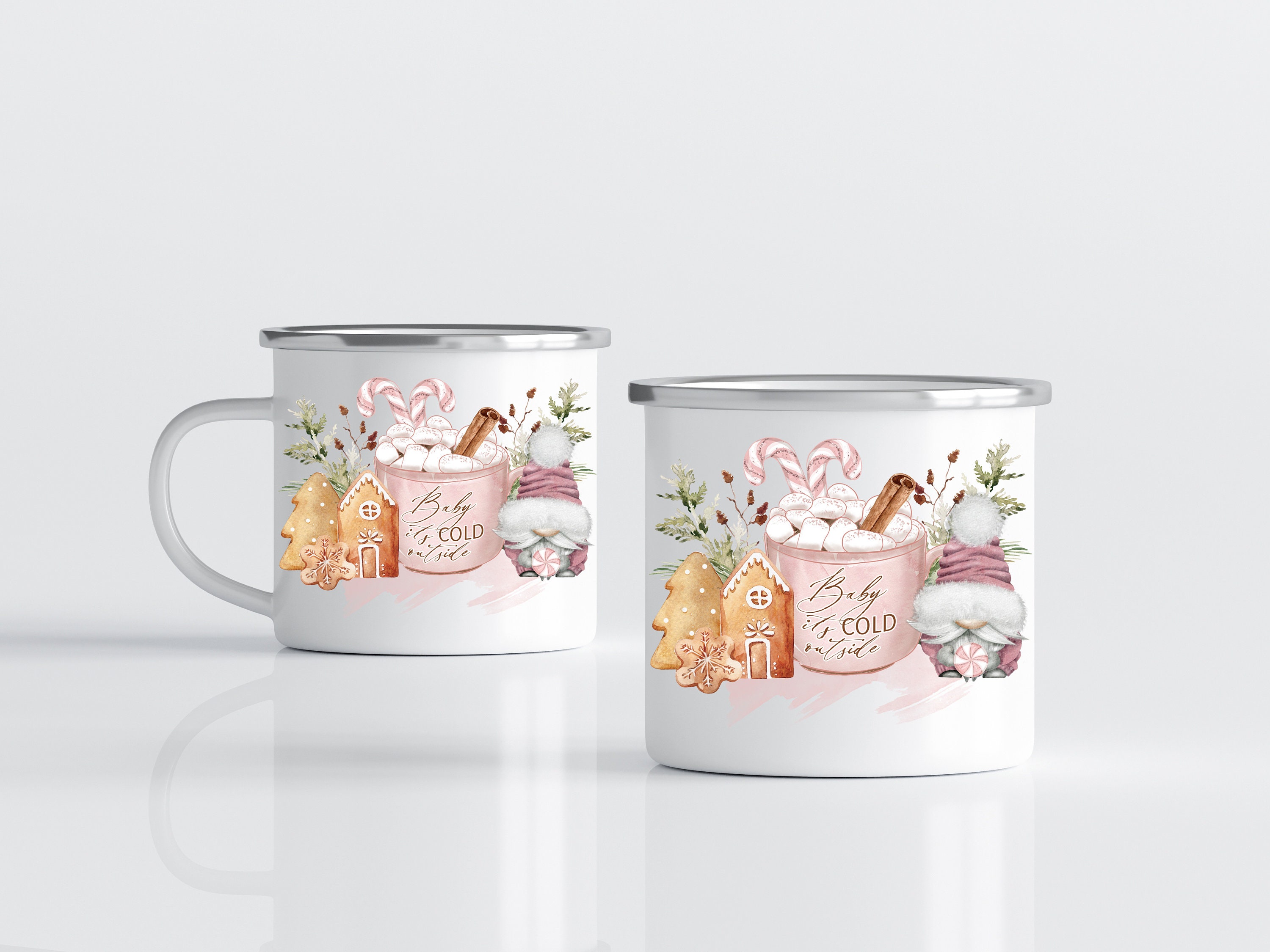 Christmas Pink Mug Christmas Pink Gingerbread Mug Kids - Etsy