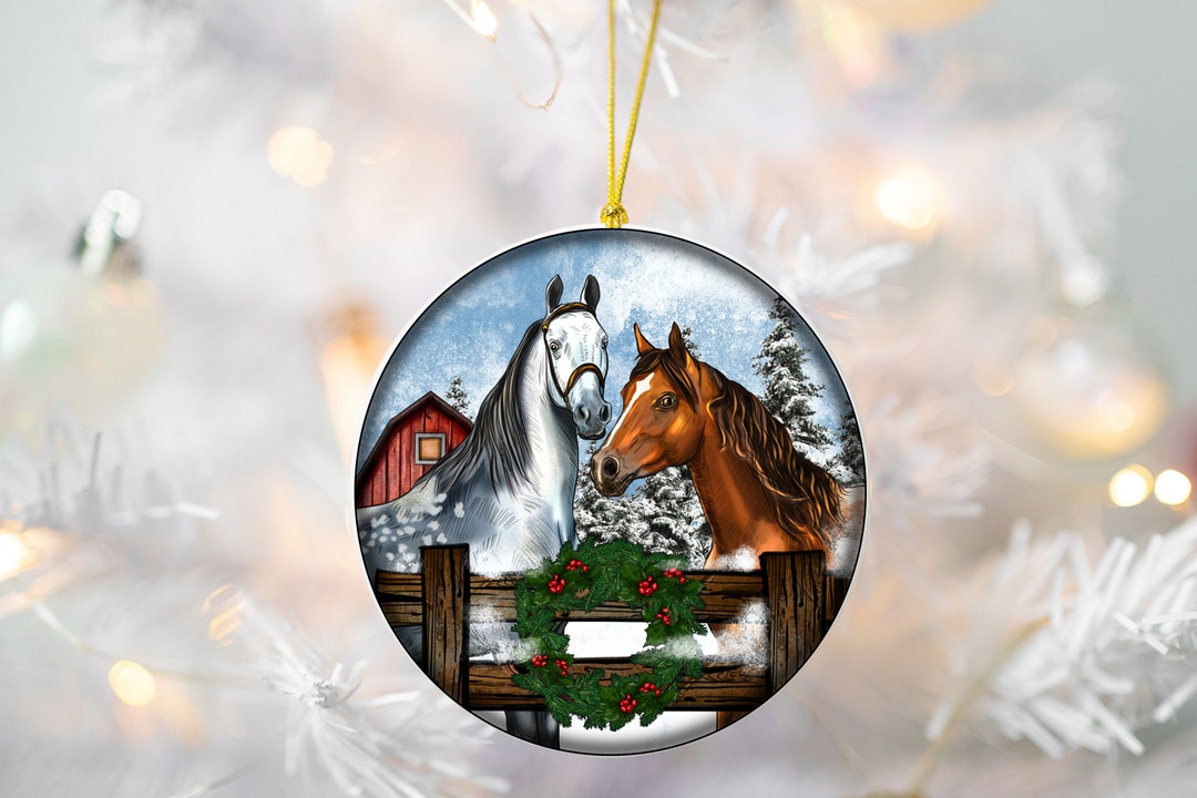 Christmas Horses Ornament for Gift, Horses Ornament, Gift for Horse ...