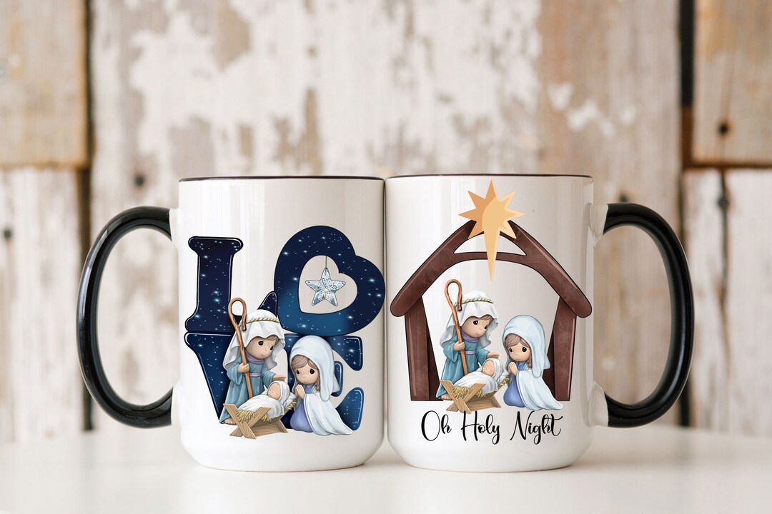 Nativity Scene Design Coffee Mug, Merry–jesus Mug, Joyful Nativity ...