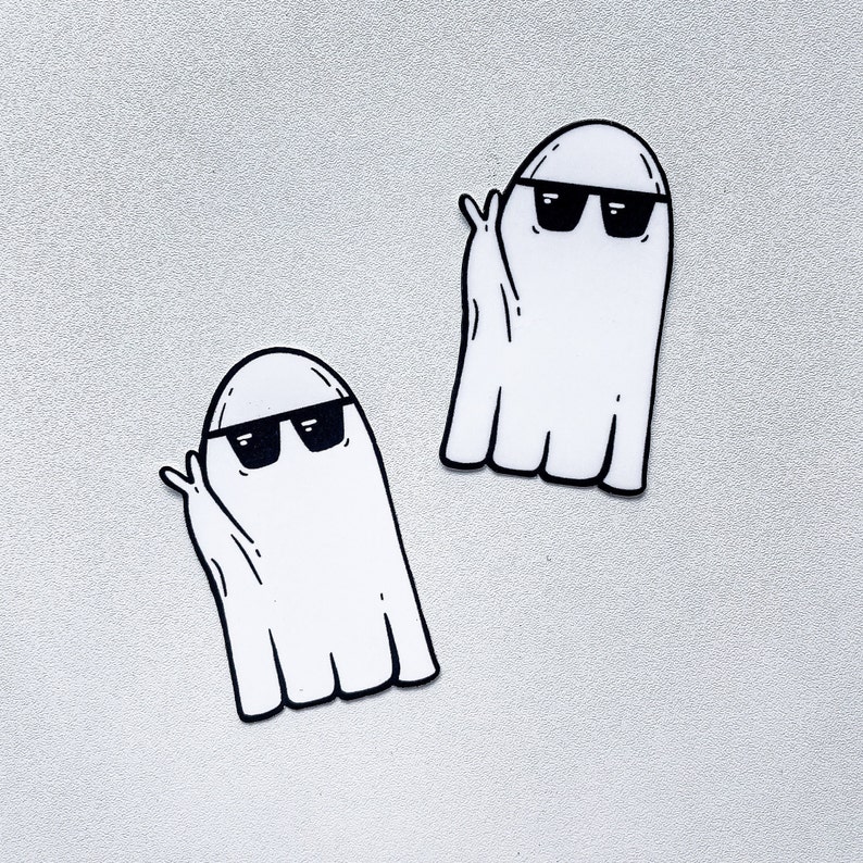 Chill Ghost With Glasses | Weatherproof / Matte Sticker | Spooky ...