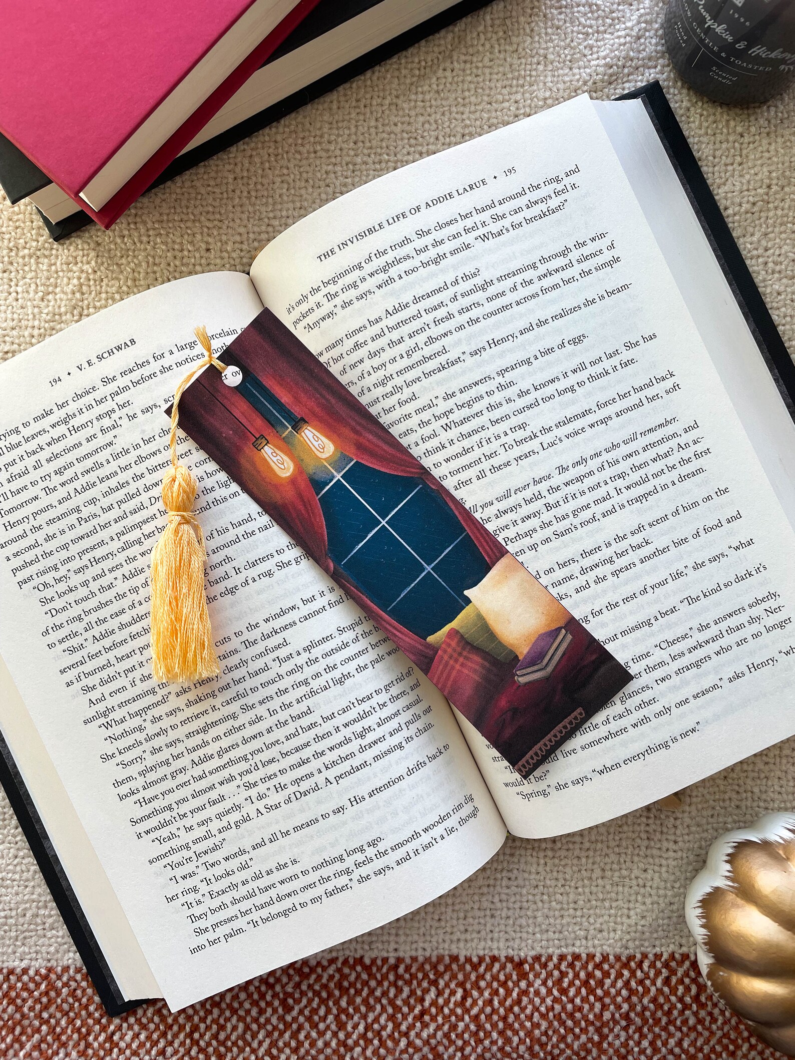 Cozy Rainy Night Bookmark | Paper Bookmark | Cute Cozy Bookmark ...