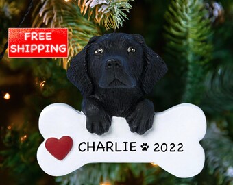 Black Lab Christmas Ornament - Etsy