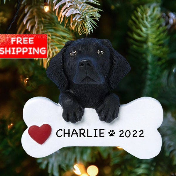 Black Lab Christmas Ornament - Etsy