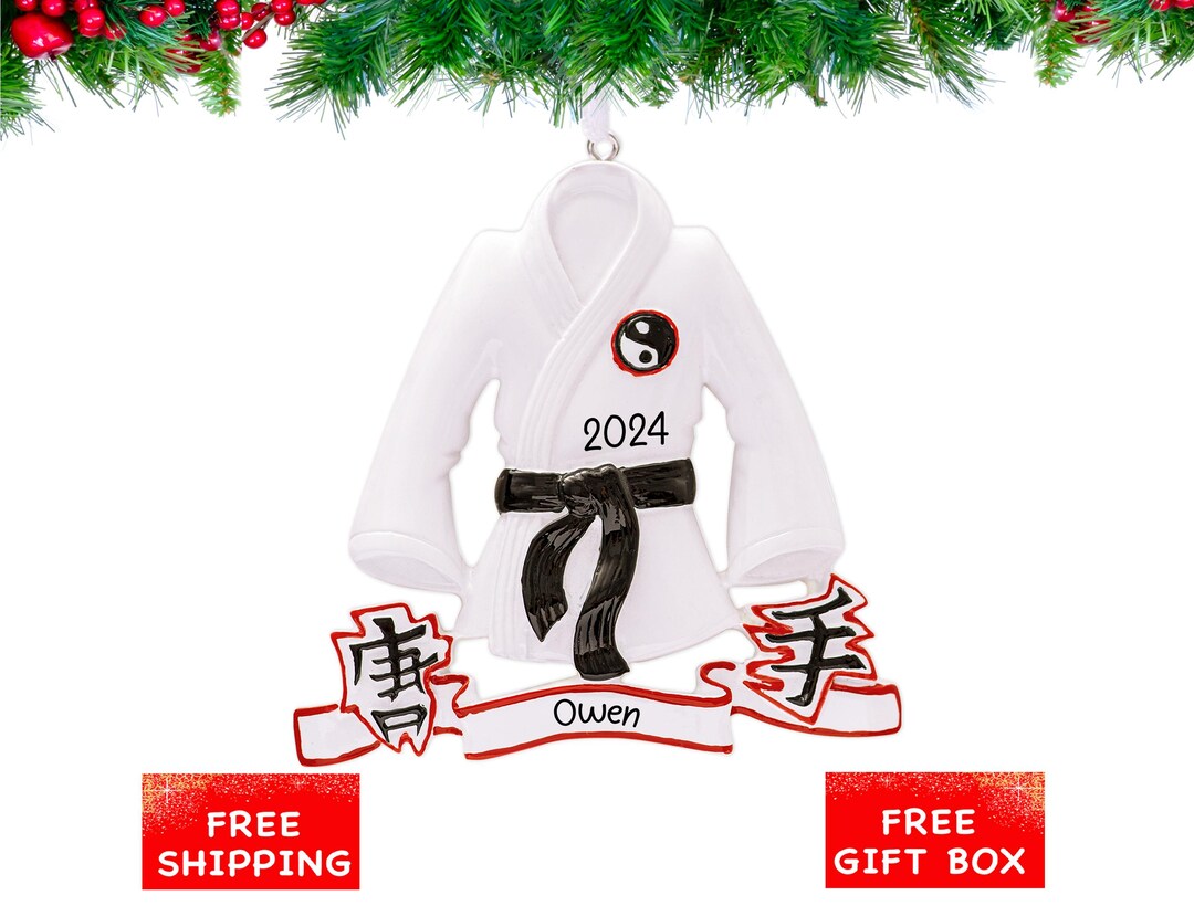 Karate Ornament 2024, Personalized Karate Uniform Christmas Ornament ...