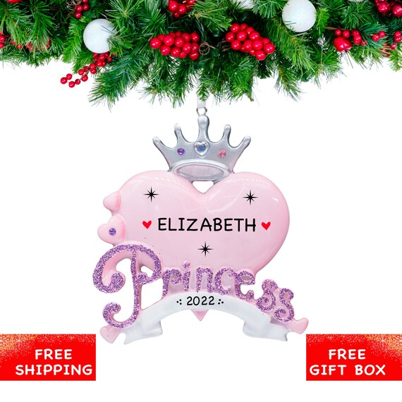 Personalized Princess Crown Christmas Ornament Custom - Etsy