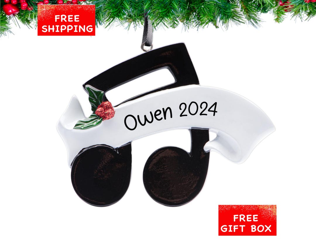 Personalized Music Note Christmas Ornament 2024 Custom Musical Symbol ...