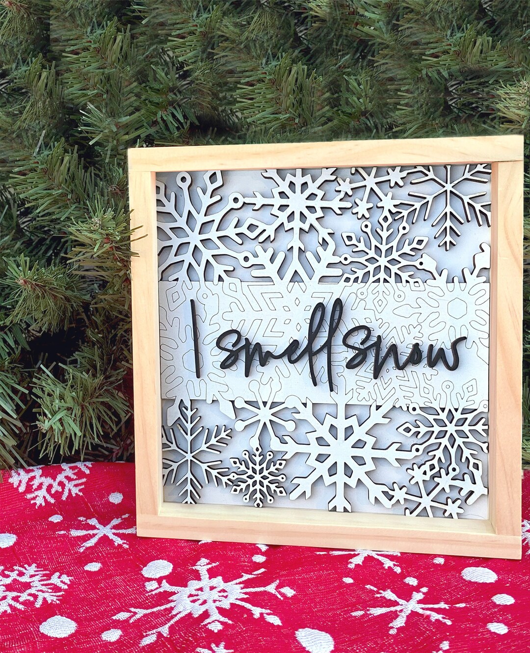 Customizable 3D Snow Decor. I Smell Snow. Let It Snow. Merry Christmas ...