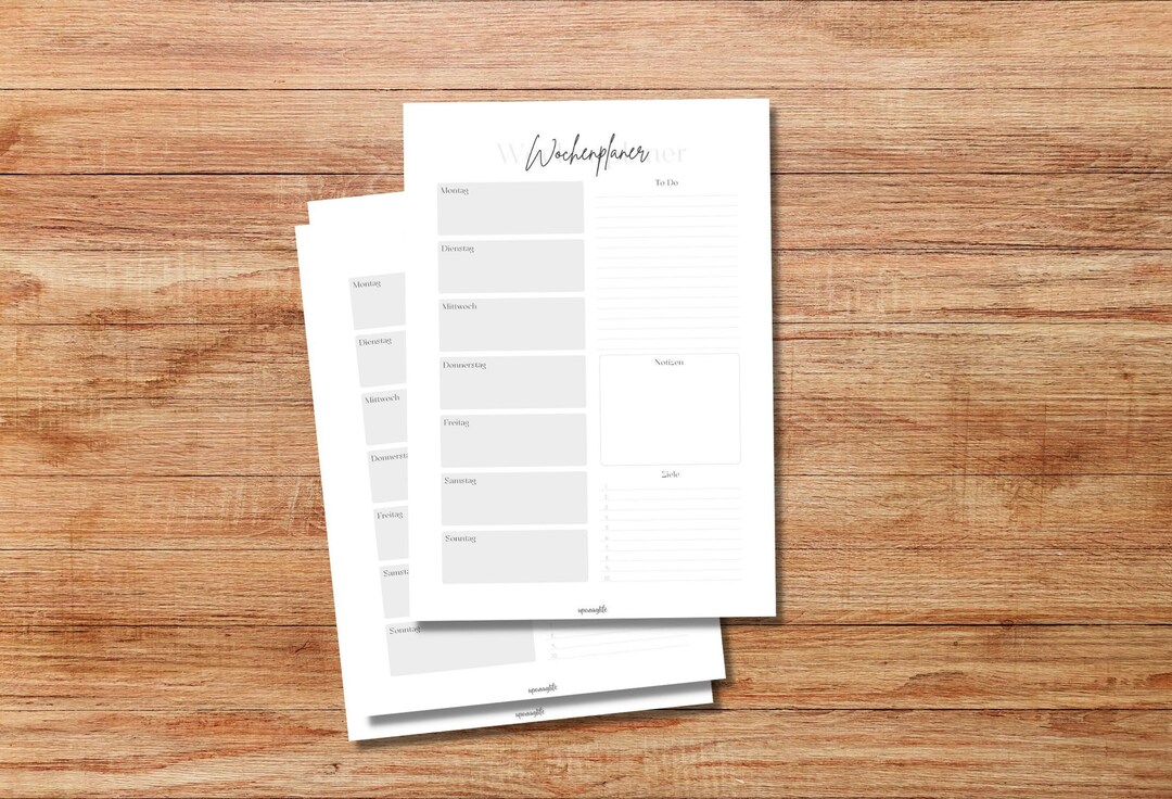 Weekly Planner German A4, PDF to Print and Design Yourself - Etsy