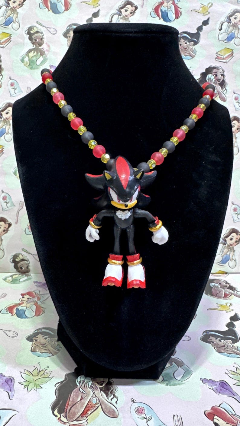 Charm Shadow the Hedgehog Necklace Sonic - Etsy