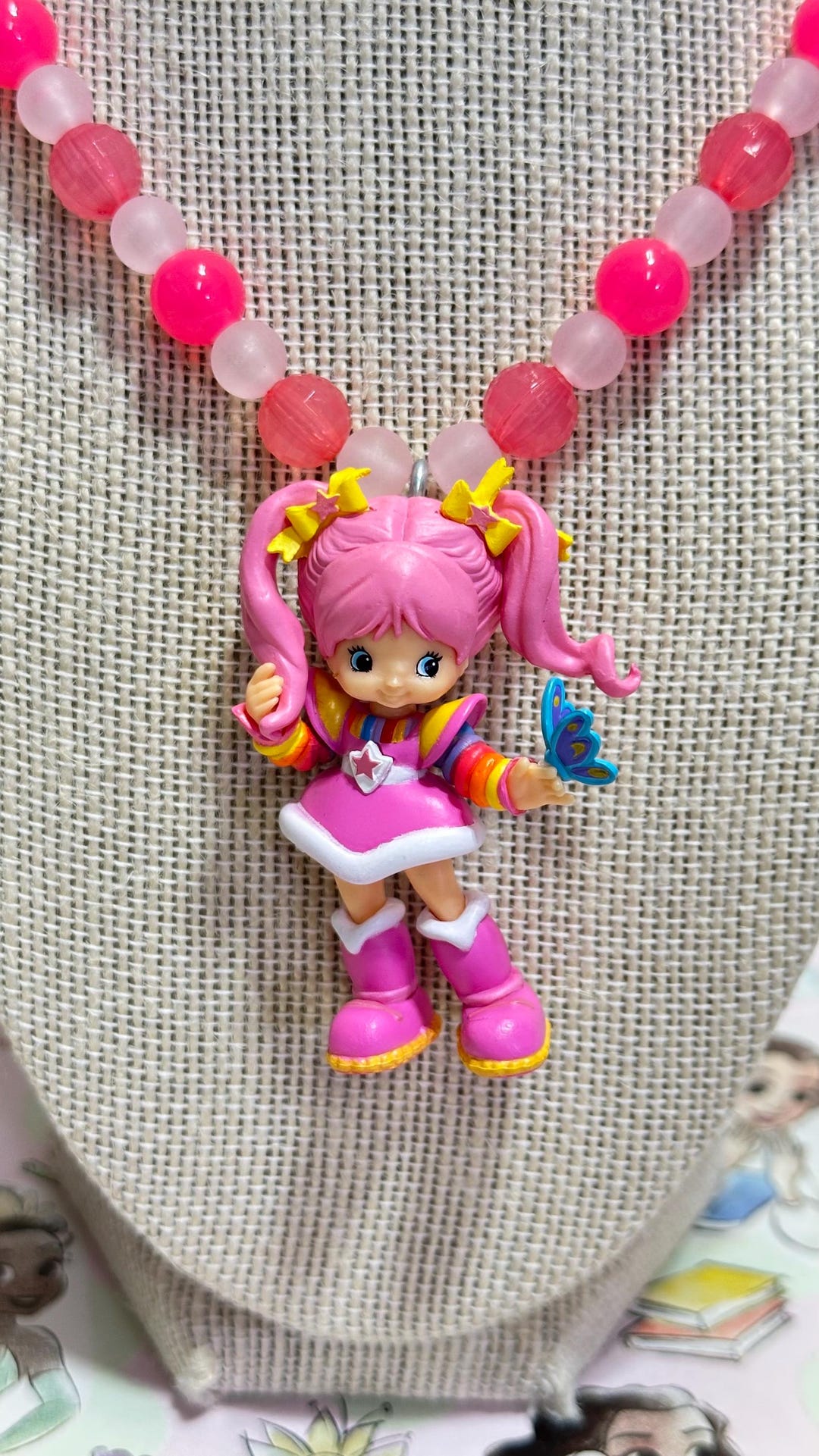 Charm Rainbow Brite Tickled Pink Necklace - Etsy