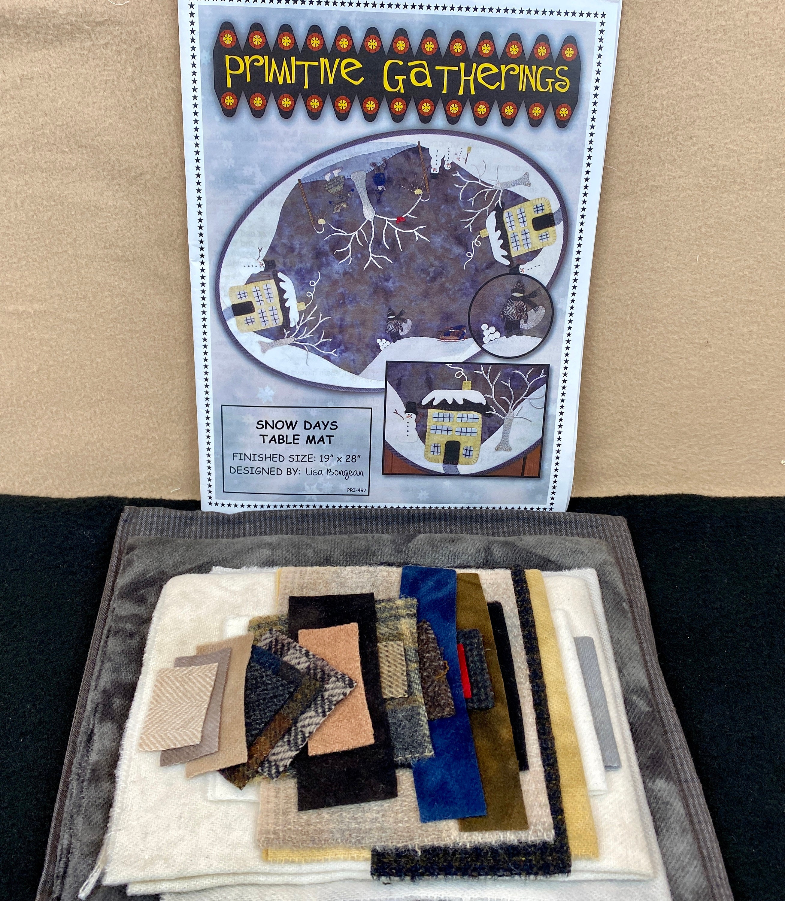 Snow Days Wool Applique Table Mat Kit by Lisa Bongean & Primitive ...