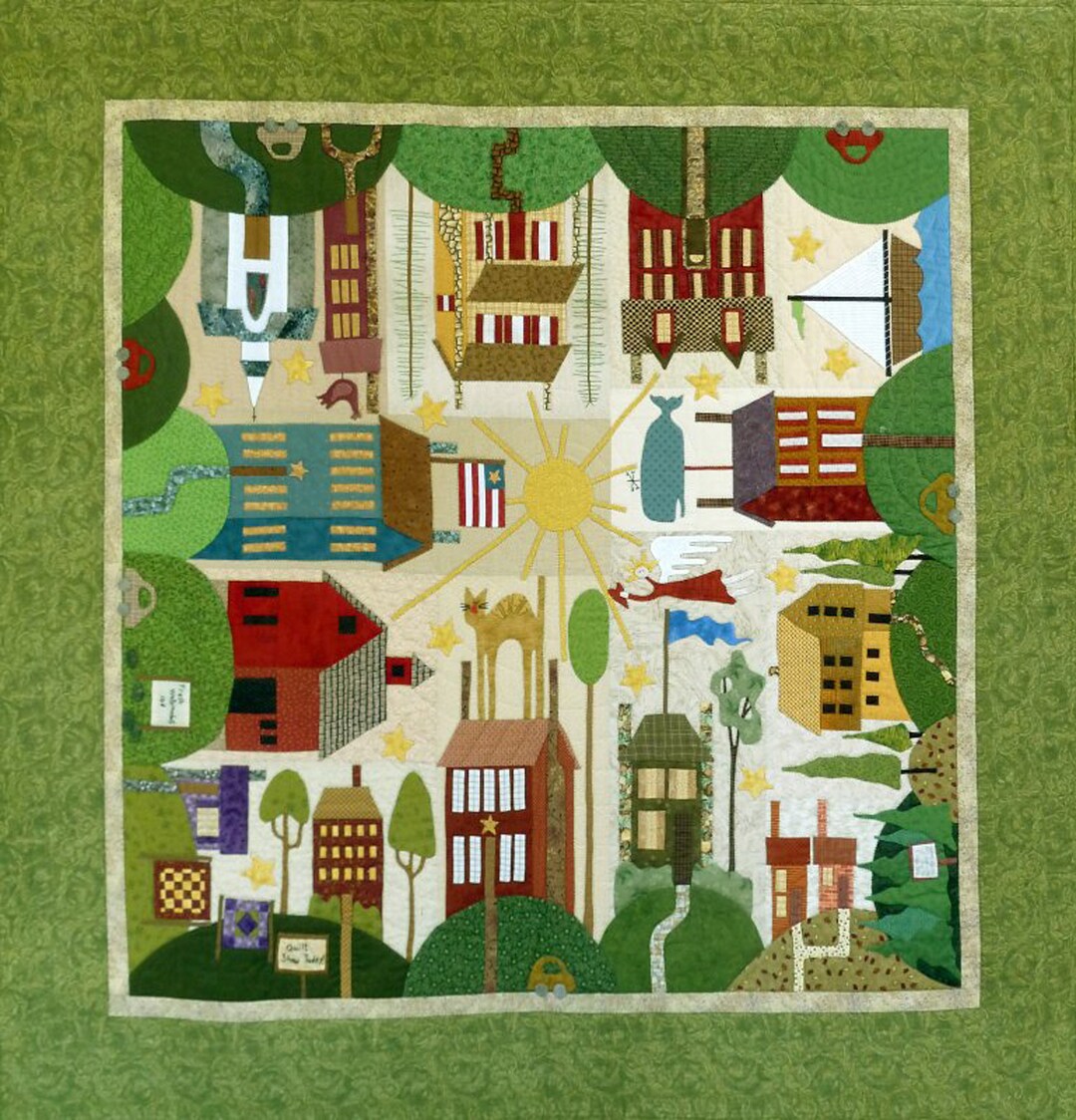 All Around the Town BOM Quilt Kit by Susan H. Garman AND Kinship and ...
