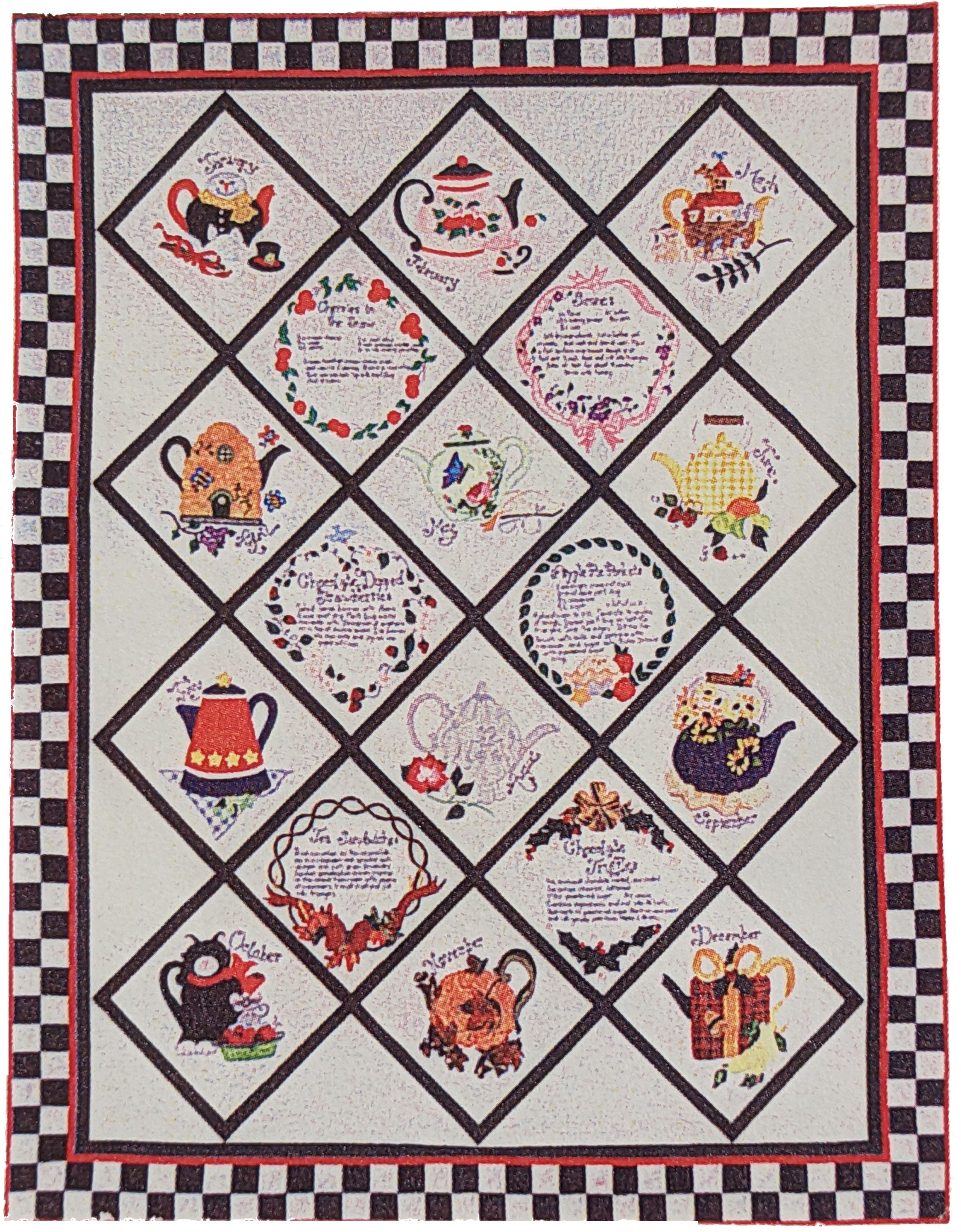 Tea With Strawberries & Cream BOM Applique Quilt Kit by Debbie Bacon ...