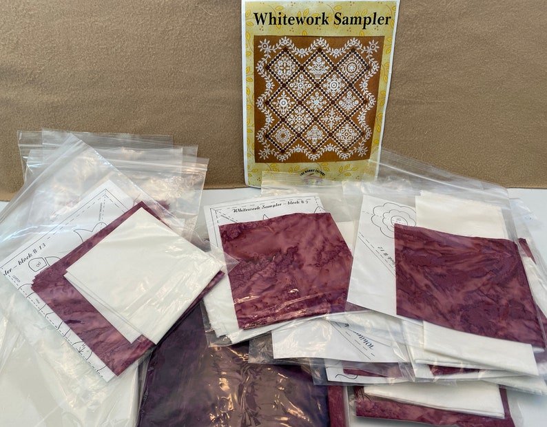 Whitework Sampler BOM Quilt Kit by Lydia Quigly at the Rabbit - Etsy