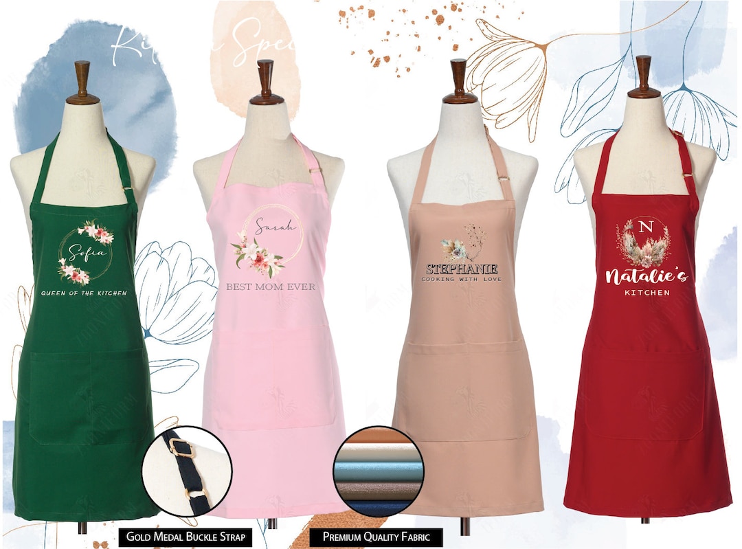 Custom Florist Apron, Personalized Text on Apron, Customized Apron for Woman, Name on Apron, Mom ...
