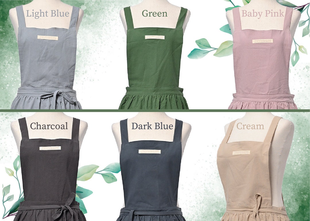 Custom LOGO Vintage Apron, Printing Logo on Linen Cotton Dress Apron ...