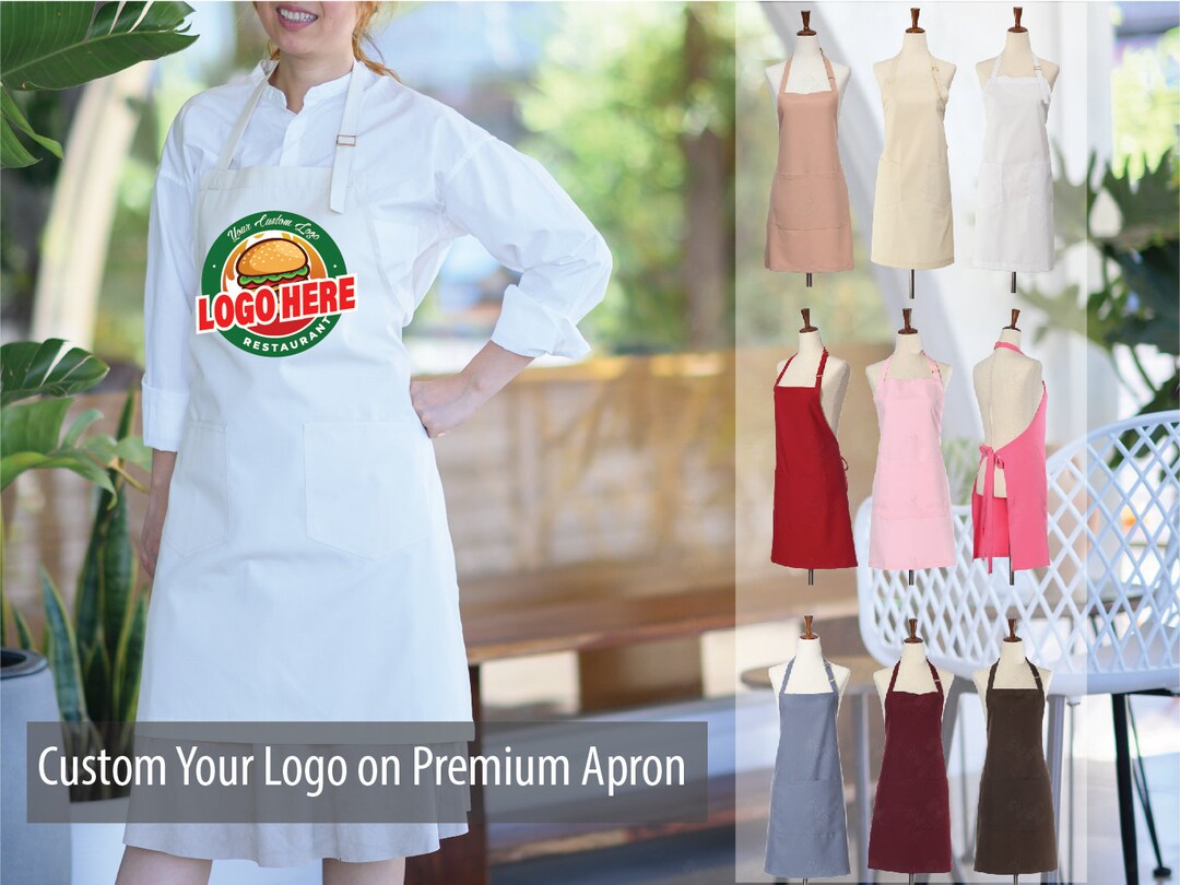 Custom Logo Apron Personalized Apron Restaurant Apron - Etsy
