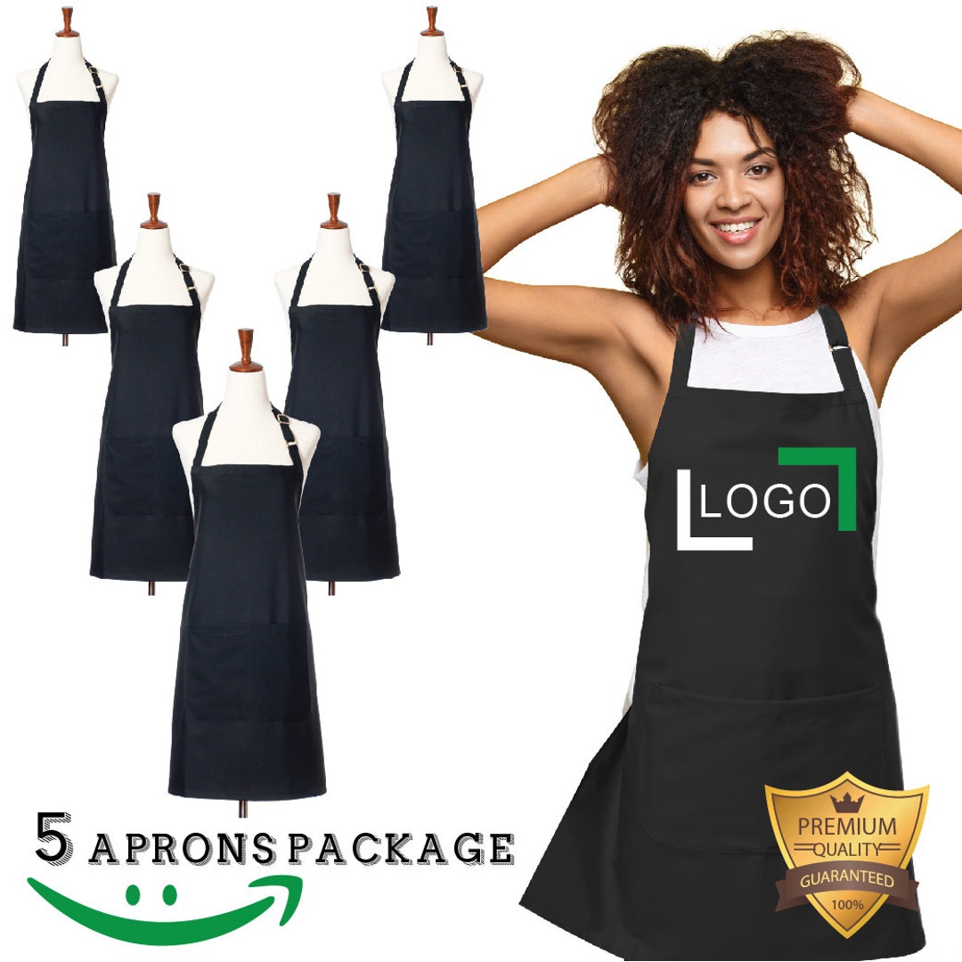 Logo Apron, Personalized Apron, Customize Apron With Pockets, Mens ...