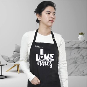 Rose Gold Nail Tech Apron, Funny Custom Nail Tech Apron, Apron for Nail ...