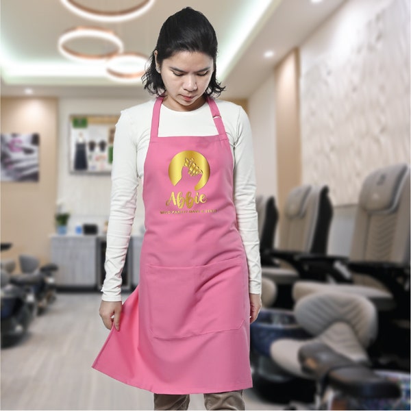 Pink Apron for Nail Techs - Etsy