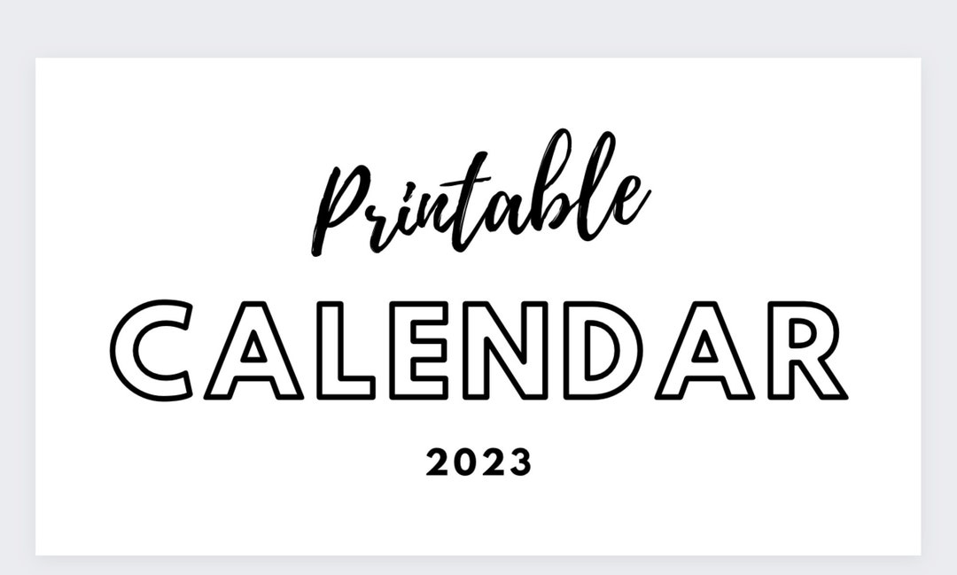 Printable Monthly Wall Calendar Etsy