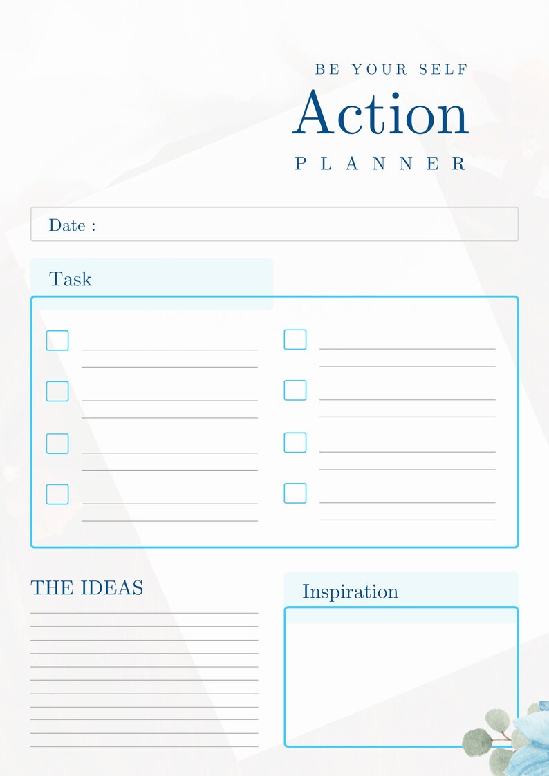 Action Planner, to Do List, Minimal Goals Action Plan Template, Action ...
