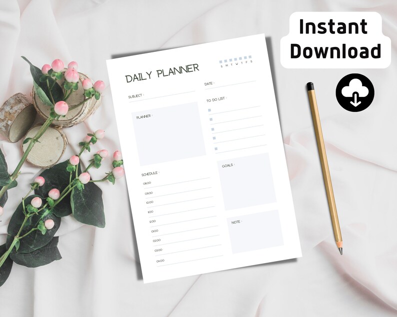 Daily Planner Printable Daily to Do List Productivity - Etsy