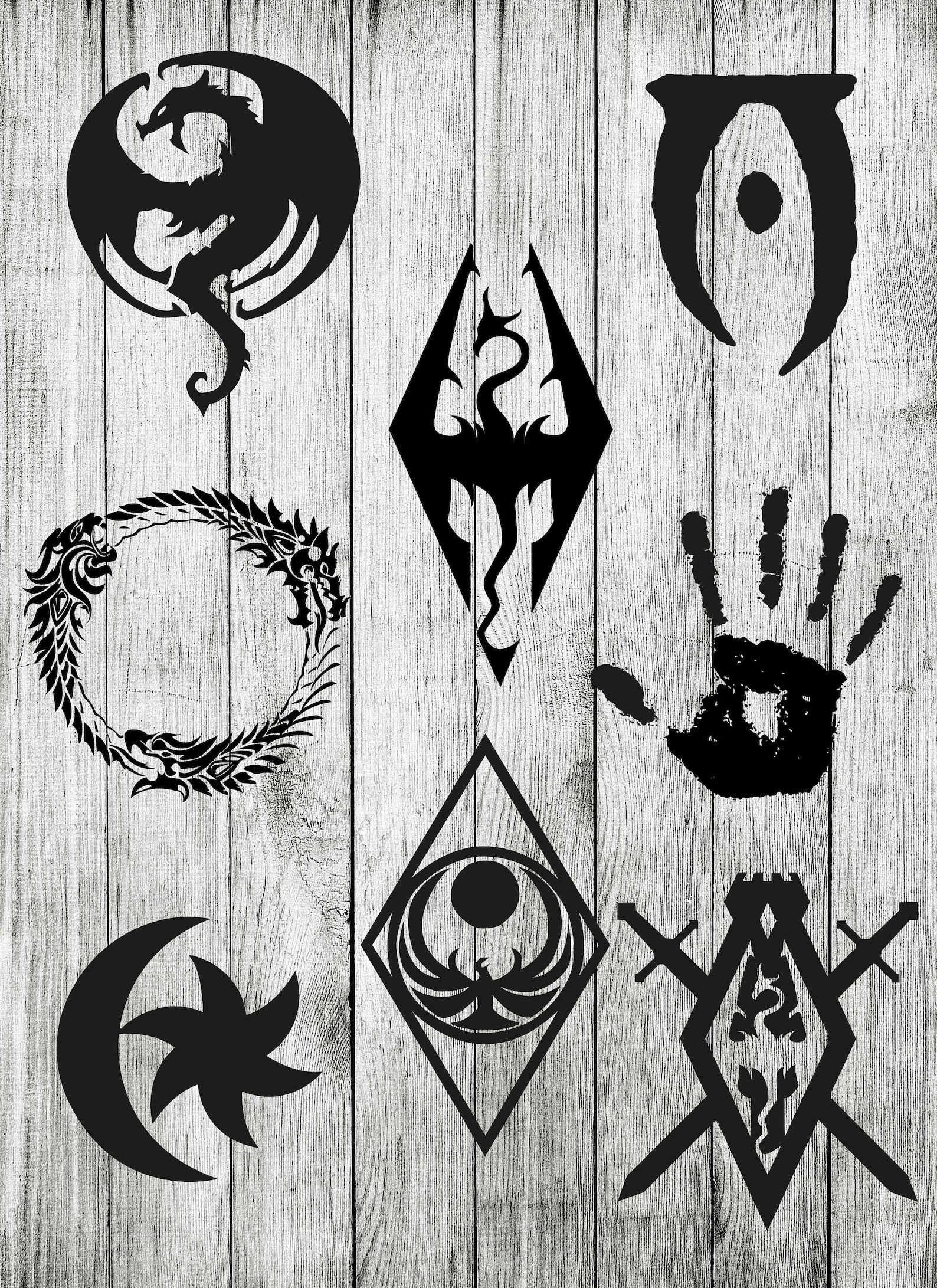 Elder Scrolls Emblem Silhouettes Skyrim Logo Silhouette SVG - Etsy