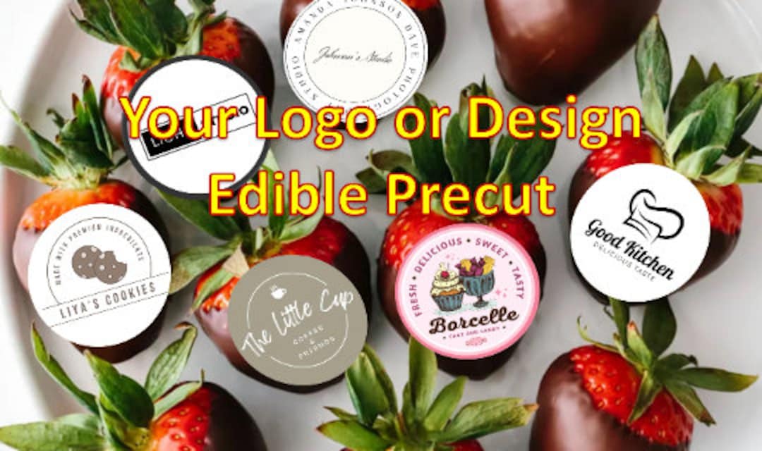 Precut Edible Your Logo or Design Strawberry Cake Cupcake Cookie ...