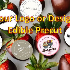 Precut Edible Your Logo or Design Strawberry Cake Cupcake Cookie ...