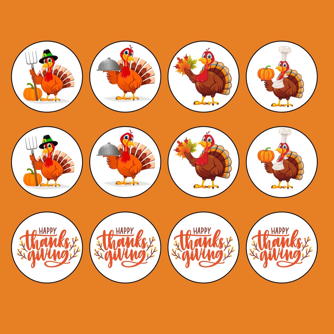 Cute Turkey Thanksgiving Pre-cut Edible Image Topper - Etsy