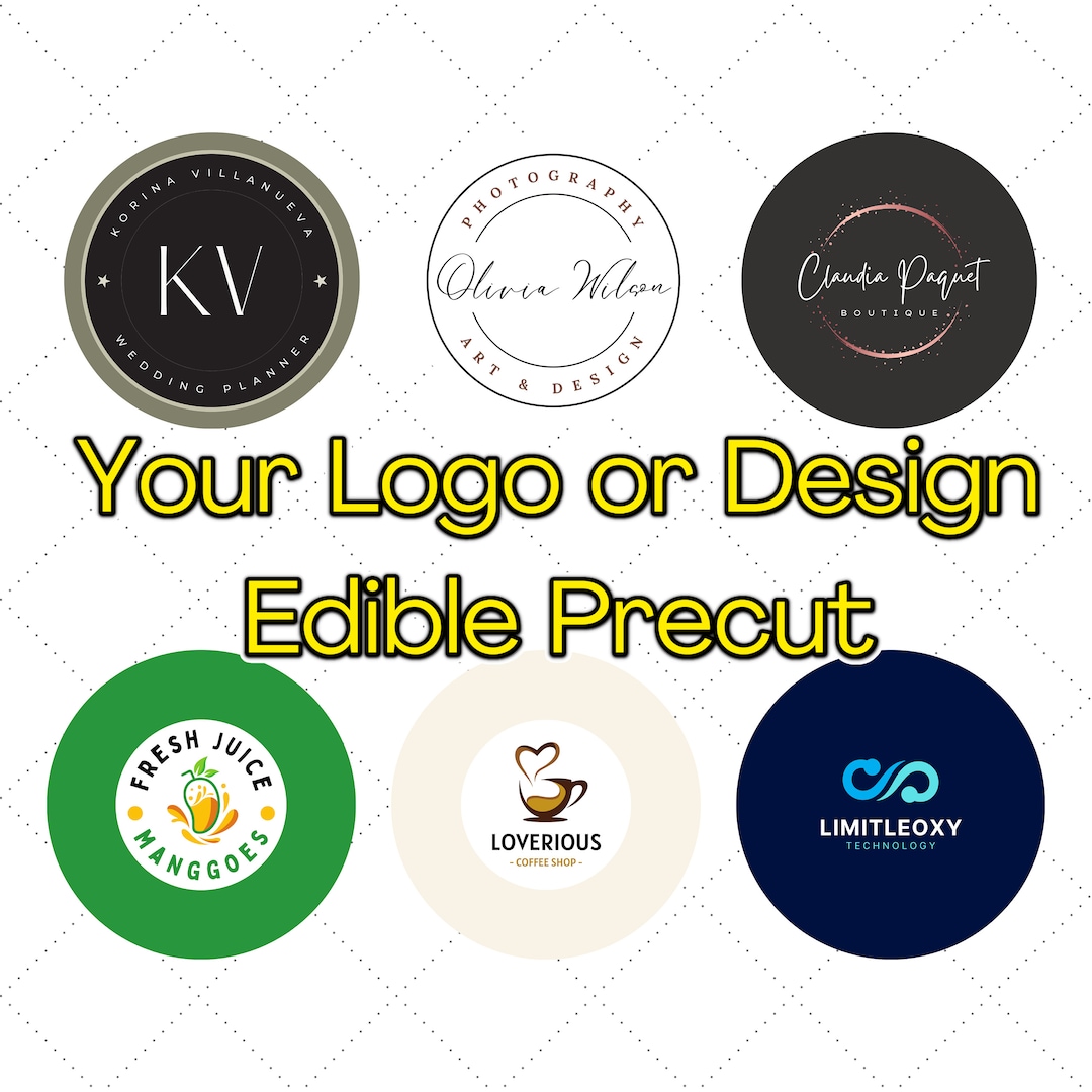Your Logo or Design Precut Edible Cake Cupcake Topper - Etsy