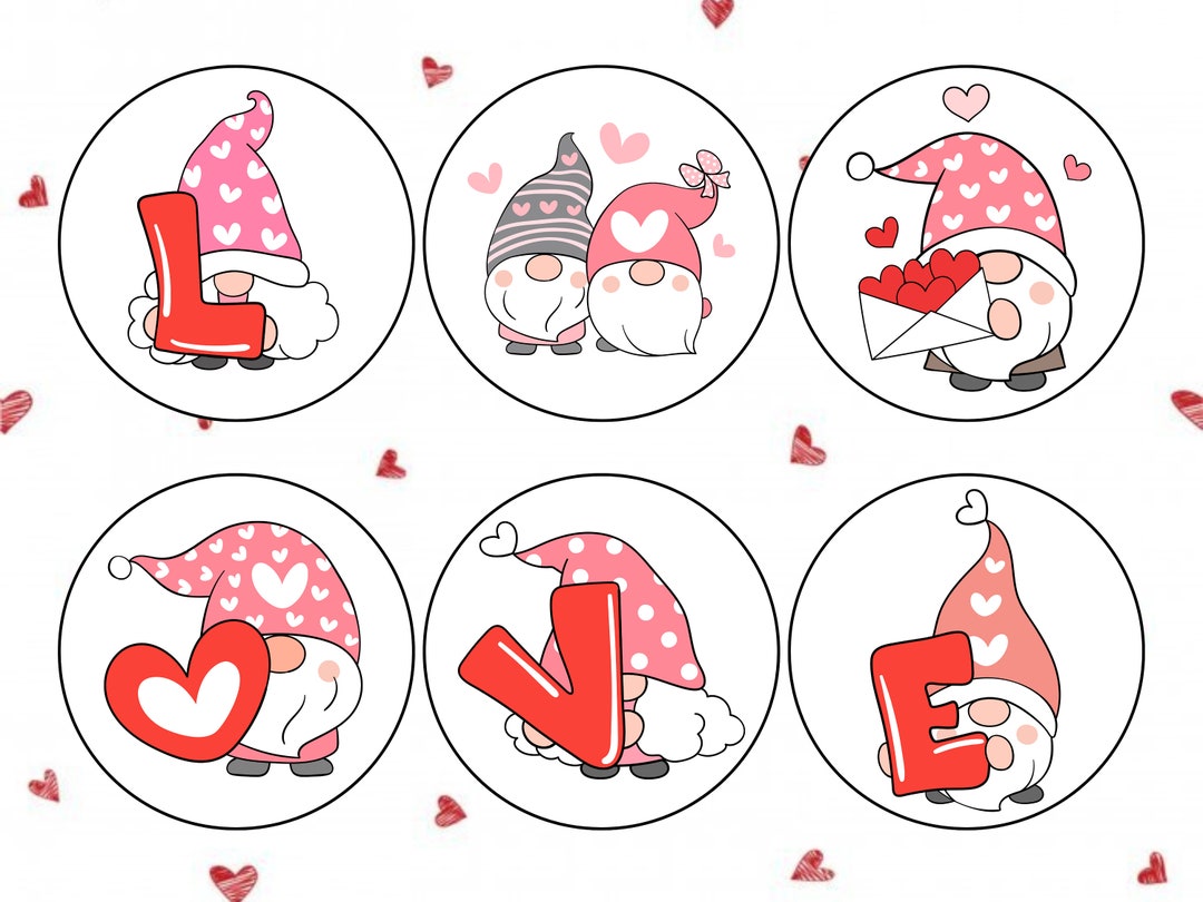 Edible Topper Cute Valentines Love Gnomes Edible Precut Topper - Etsy