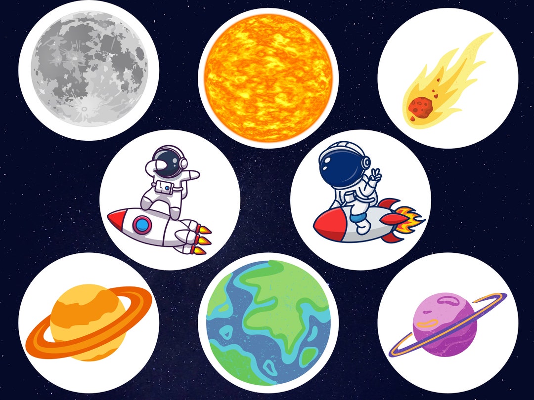 Cute Space Adventure Precut Edible Image Topper - Etsy