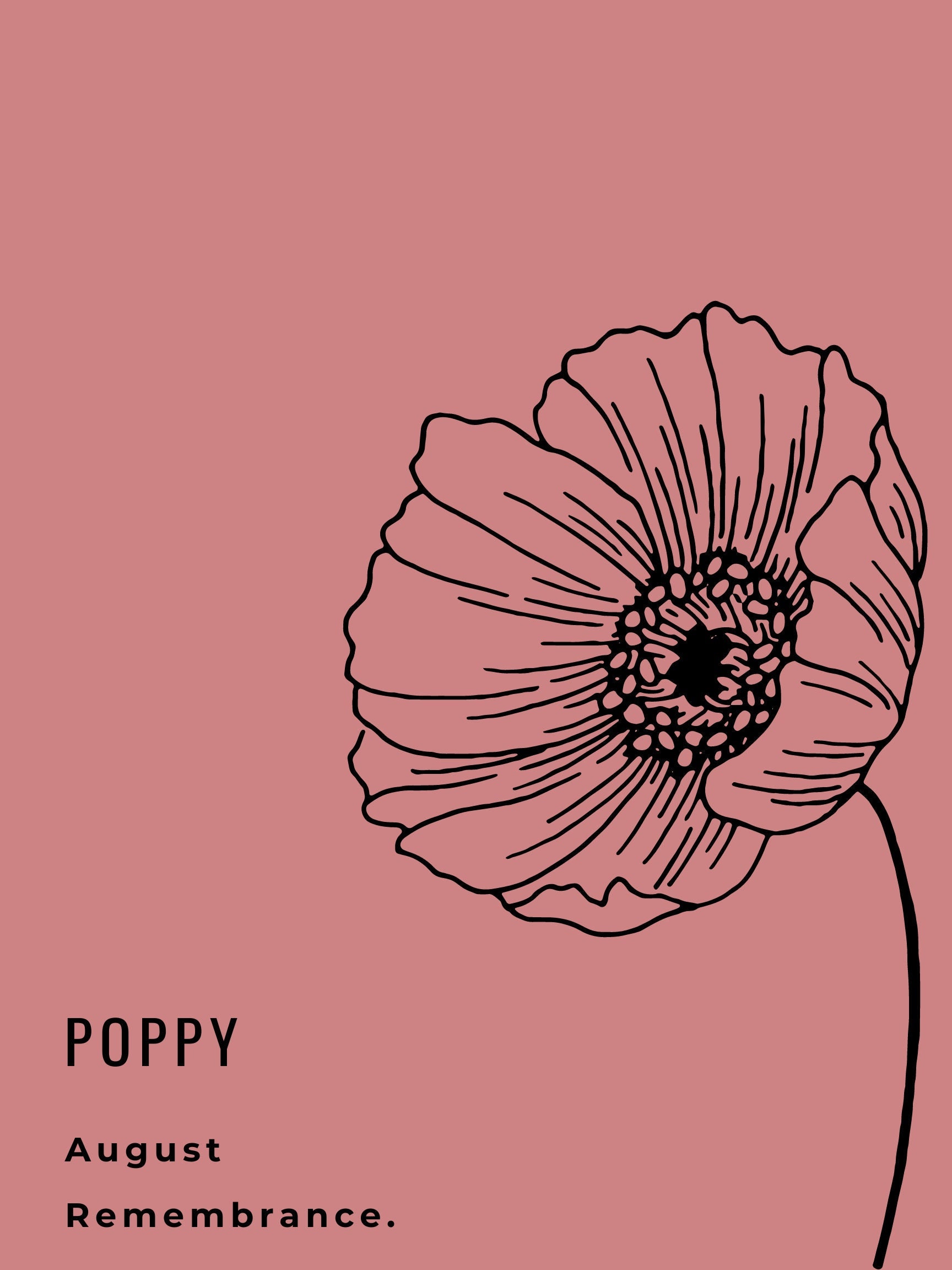 Poppy- August Birth Month Flower - Digital Download Print - Etsy