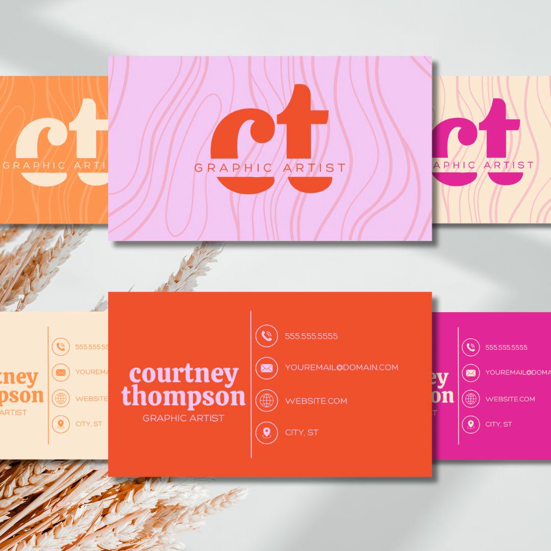 Custom Business Cards on Canva, Fun & Colorful Aesthetic Design ...