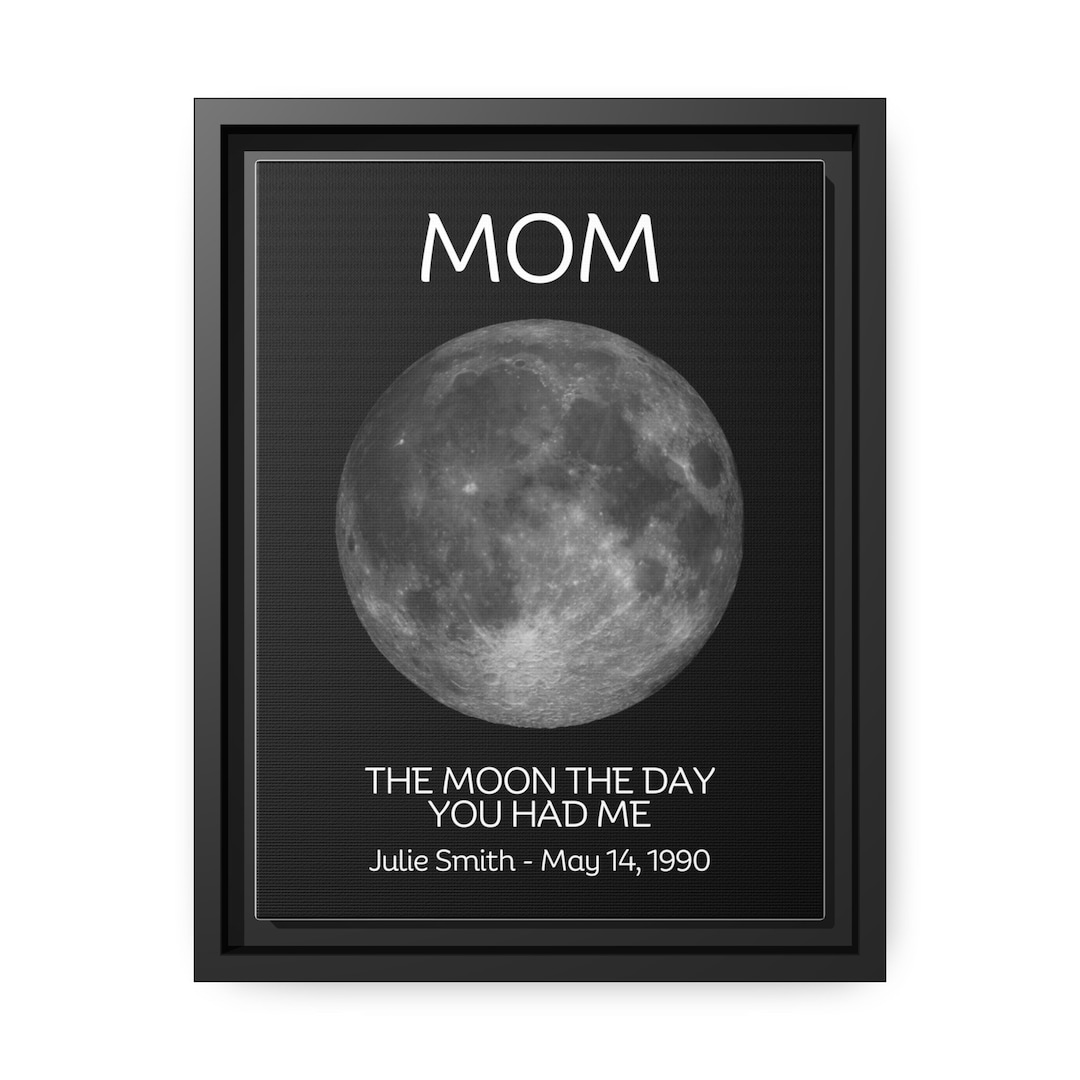 Personalized Mom Moon Phase Matte Canvas, Black Frame Custom Name Gift ...