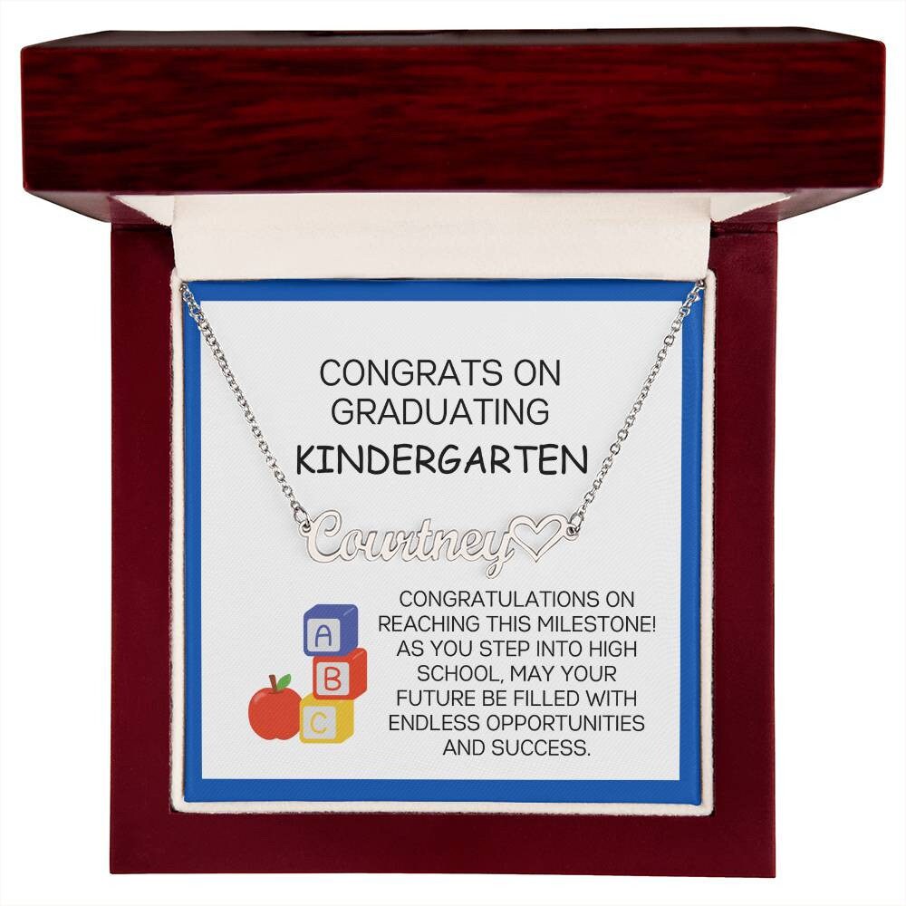 Personalized Kindergarten Graduation Script Name Necklace Custom Name ...