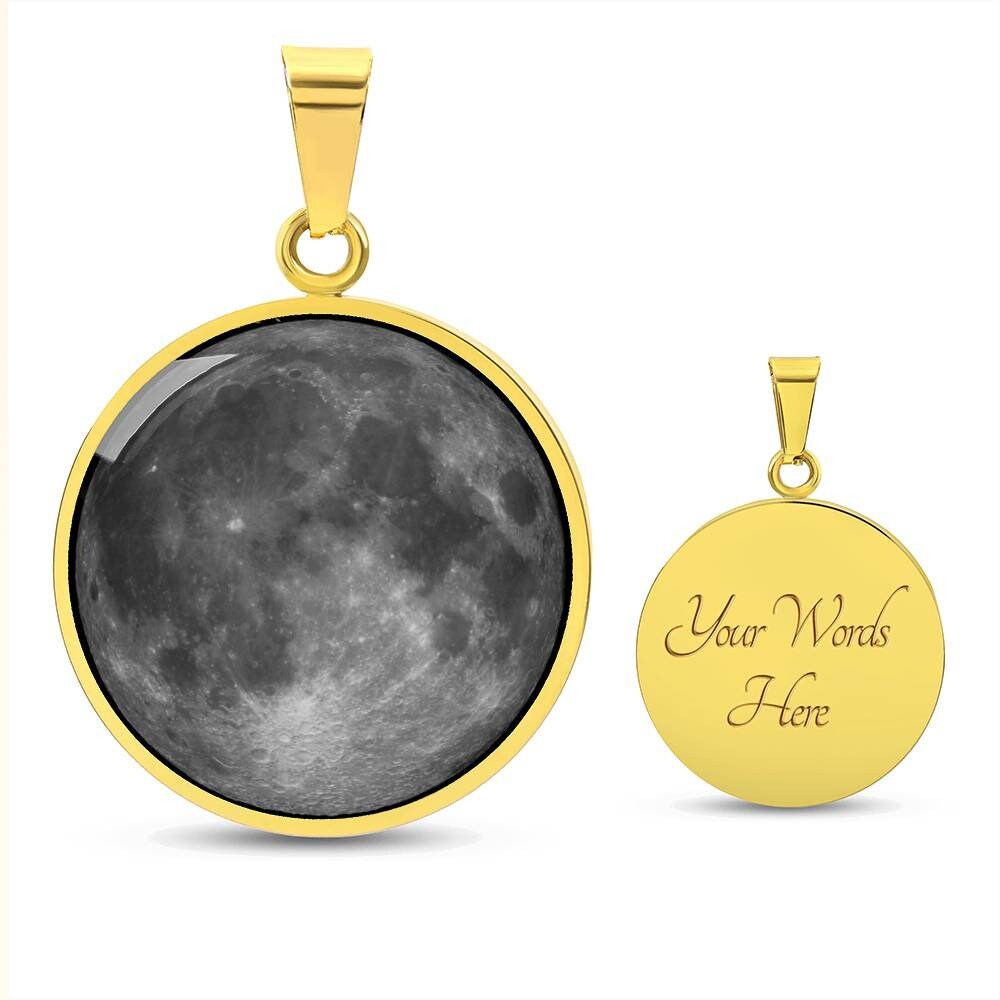 Personalized Mom Moon Phase Circle Necklace Birth Moon Jewelry Custom ...