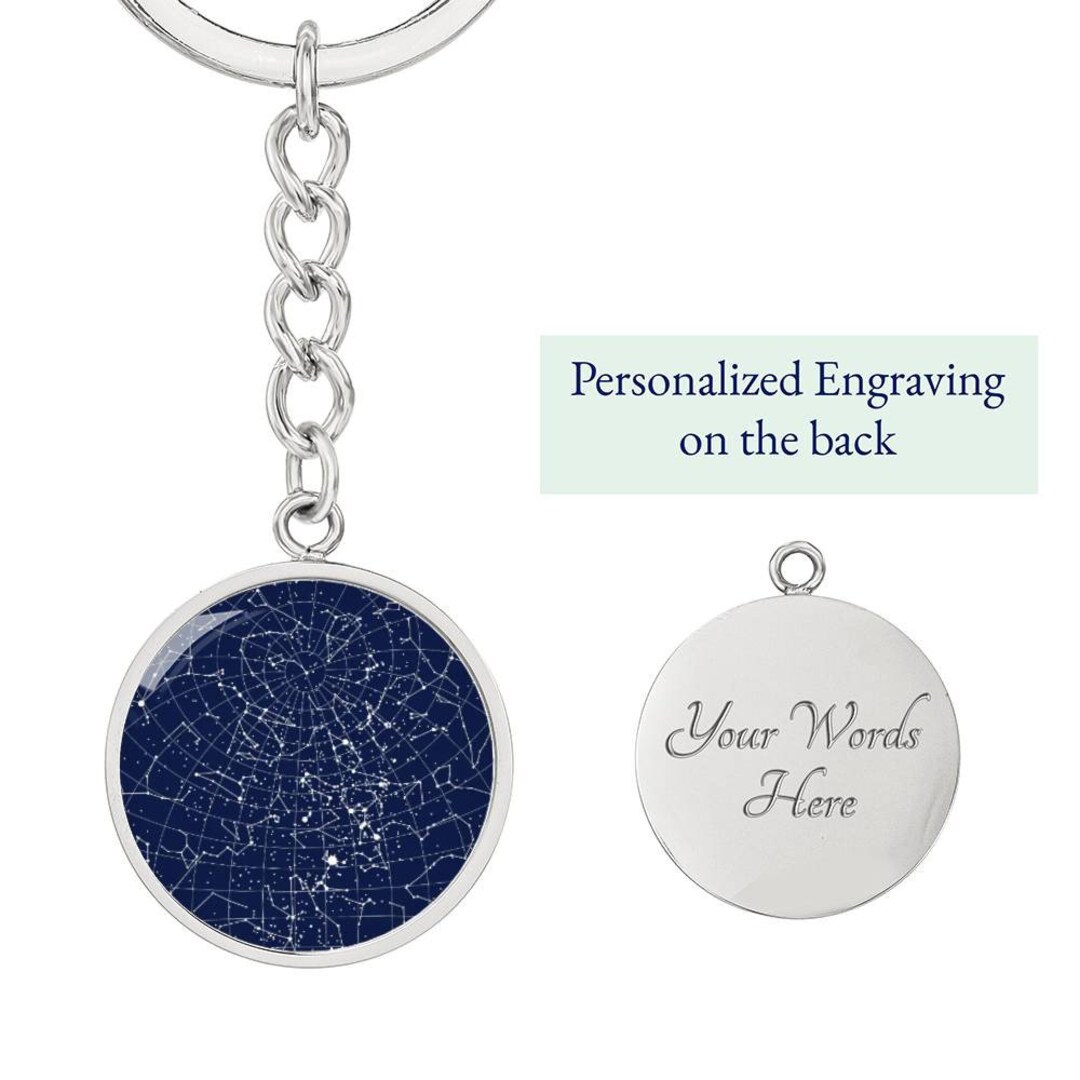 Star Map Keychain Birthdate the Stars Day We Met Day You Were Born ...