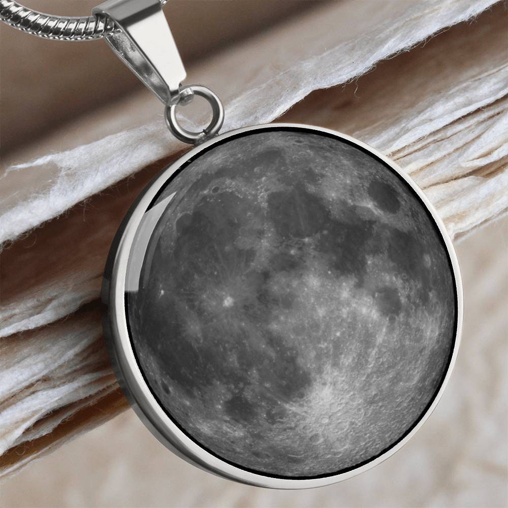 Personalized Mom Moon Phase Circle Necklace Birth Moon Jewelry Custom ...